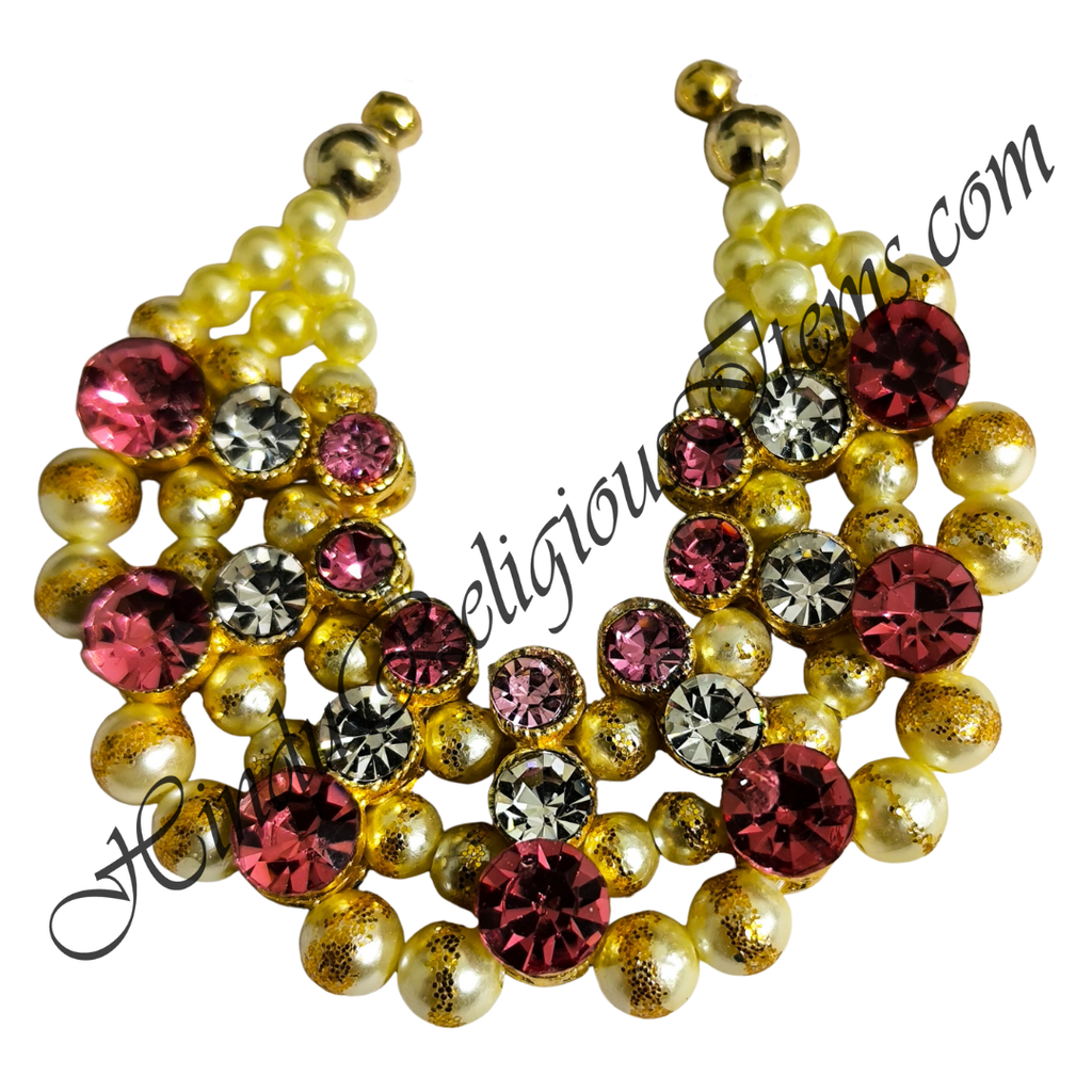 Premium Quality White Moti Haas Mala With Nang(Diamond)