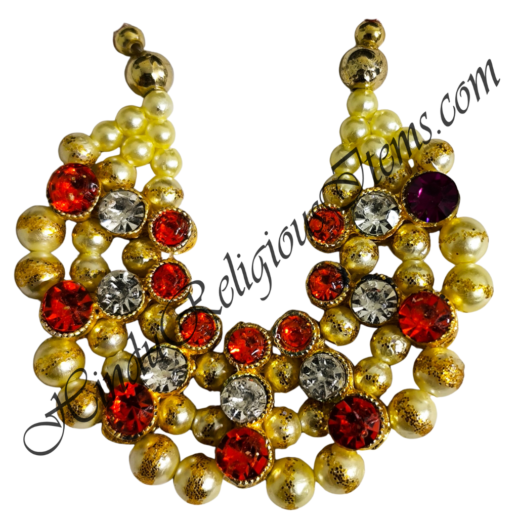 Premium Quality White Moti Haas Mala With Nang(Diamond)