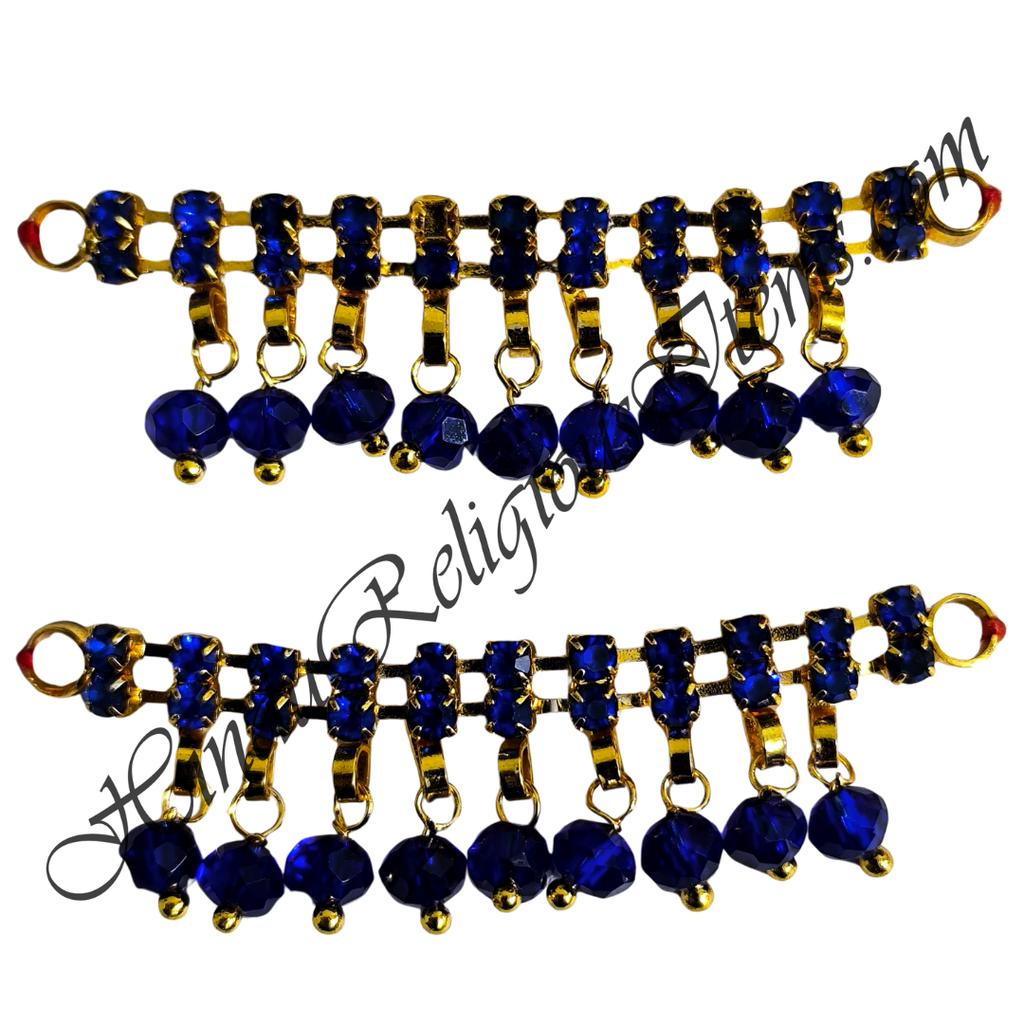 Premium Quality Golden Metal With Nang(Diamond) Lalan Payal With Moti