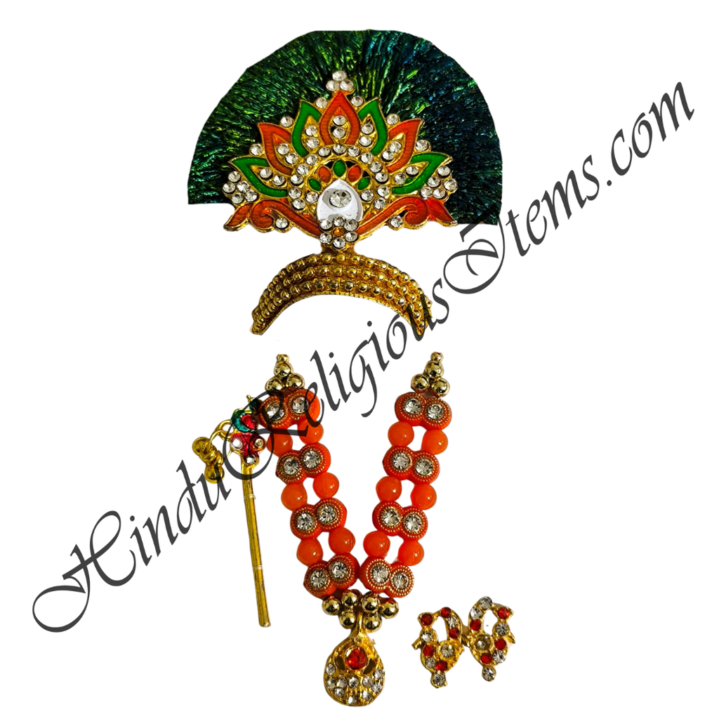 Premium Quality Coloured Moti With Nang(Diamond) Lalan Mala Set