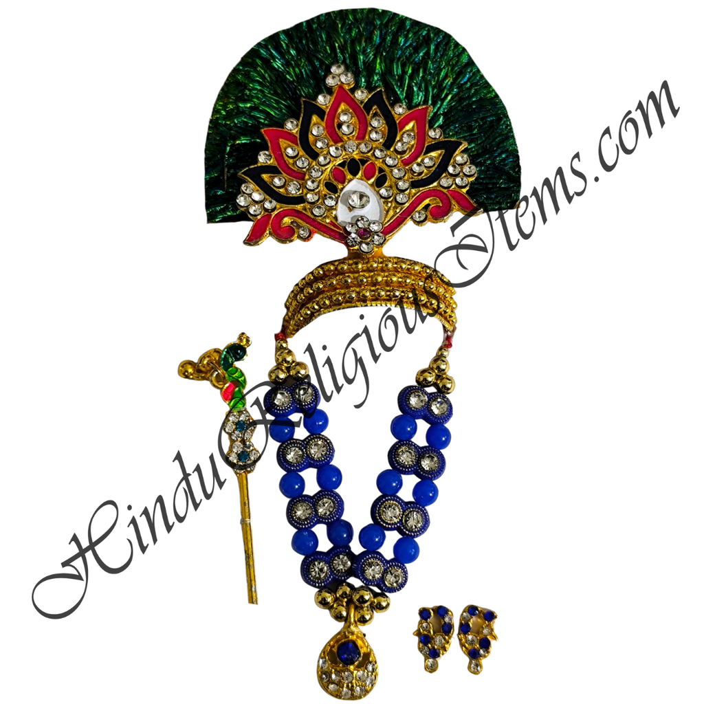 Premium Quality Coloured Moti With Nang(Diamond) Lalan Mala Set