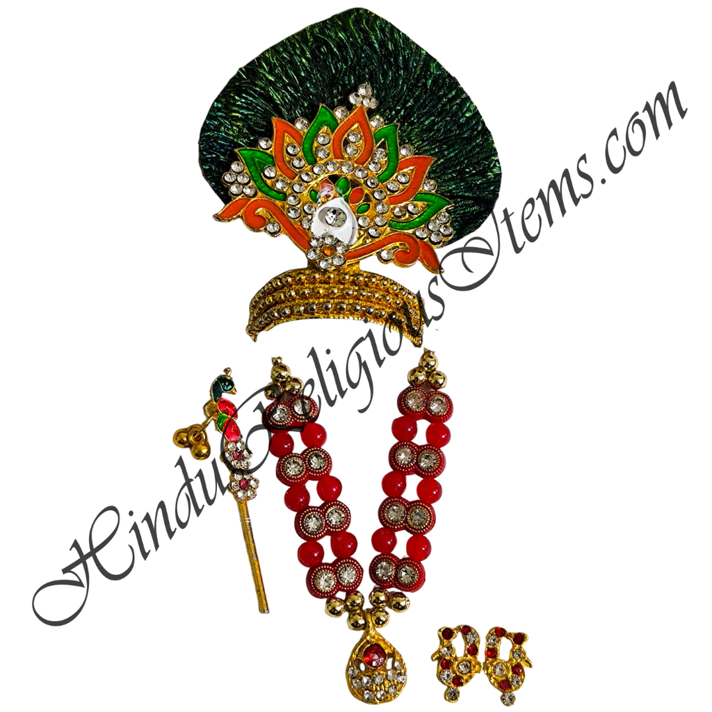 Premium Quality Coloured Moti With Nang(Diamond) Lalan Mala Set