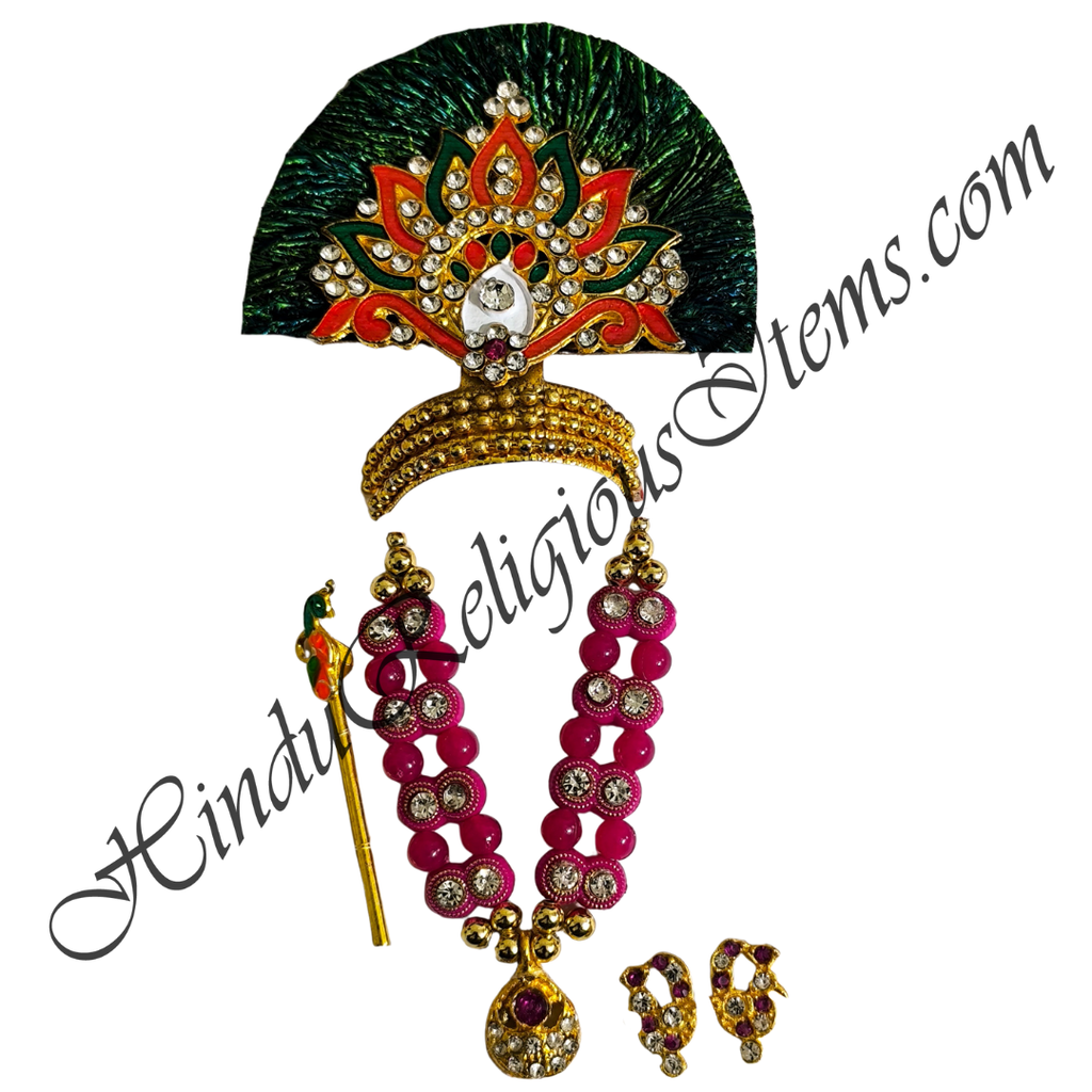 Premium Quality Coloured Moti With Nang(Diamond) Lalan Mala Set