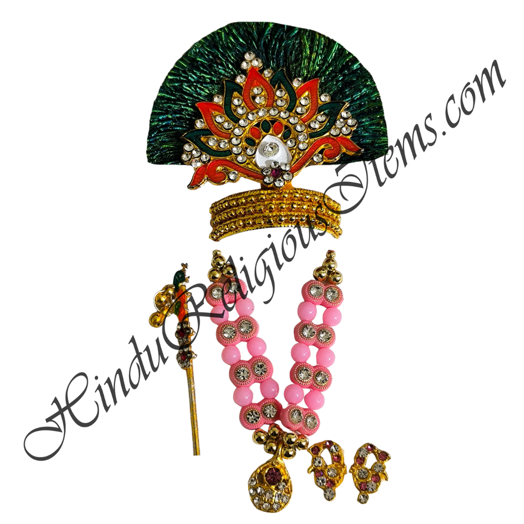 Premium Quality Coloured Moti With Nang(Diamond) Lalan Mala Set