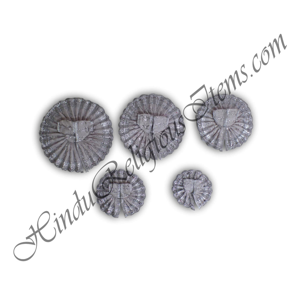 Lalan Decorative Round Vastra With Silver Jhari And Tikli (VR-1)