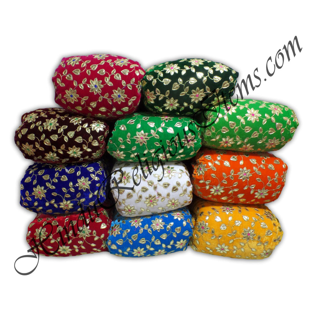 Velvet(Makhmal) With Floral Gota Patti Work Fabric / Kapad [VFGP]